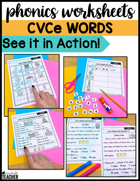 CVCe Words Phonics Worksheets - The Science of Reading – A Teachable ...