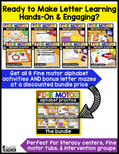 Fine Motor Alphabet Practice - The BUNDLE – A Teachable Teacher