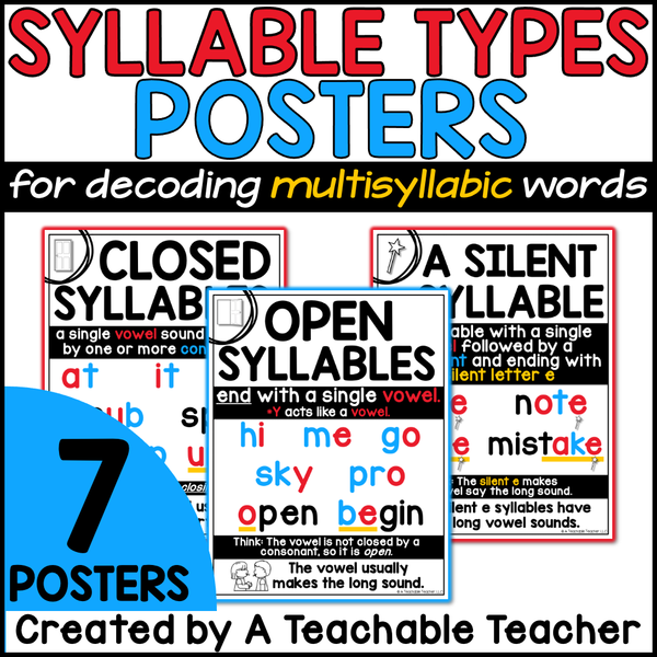 Decoding Multisyllabic Words Posters Teaching Practice – A Teachable ...