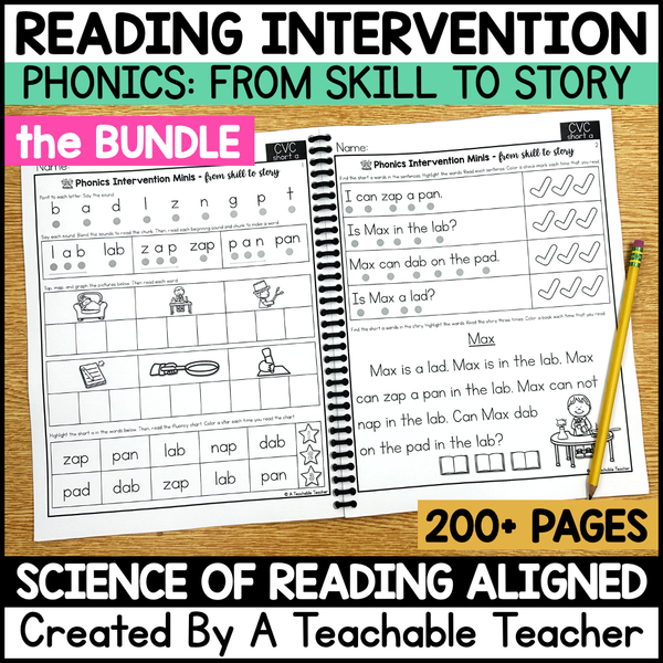 Phonics Intervention Minis - The BUNDLE - Reading Intervention – A ...