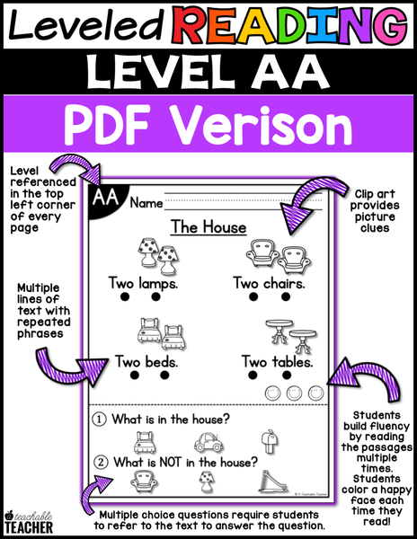 Level AA Reading Comprehension Passages and Questions – A Teachable Teacher