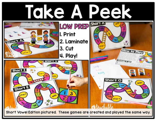 Phonics Word Family Slide Game – The BUNDLE – A Teachable Teacher