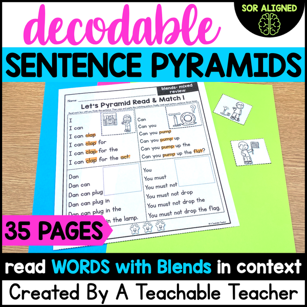 Decodable Sentence Pyramids- Words with Blends – A Teachable Teacher