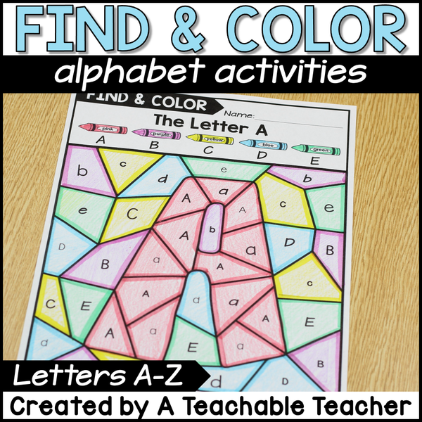 Color by Letter - Letter Recognition Activities A-Z – A Teachable Teacher