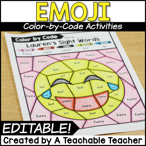 Editable Emoji Color-by-Code Activities – A Teachable Teacher