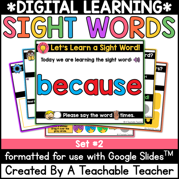 Digital High Frequency Word Lessons- SET #2 – A Teachable Teacher