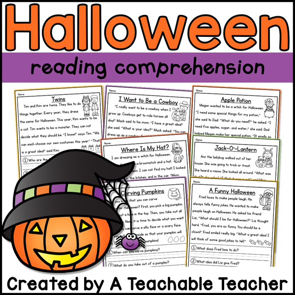 Halloween Reading Comprehension – A Teachable Teacher