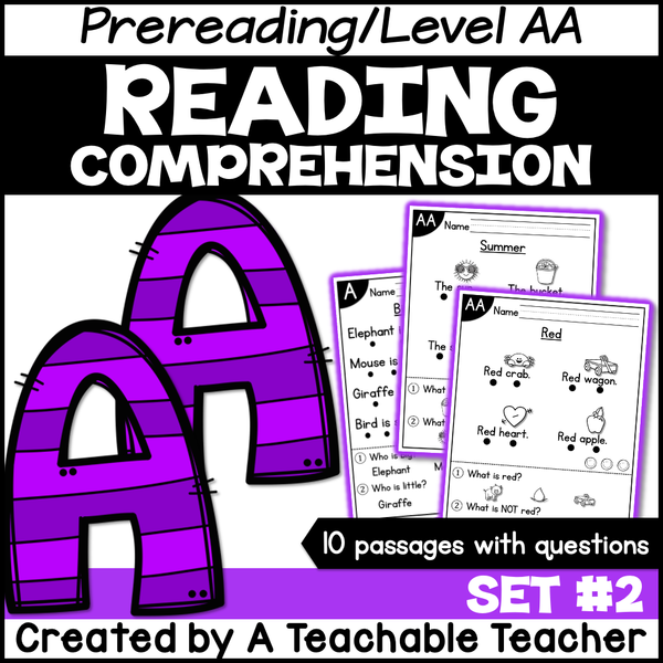 Level AA Reading Comprehension Passages and Questions - Set Two – A ...