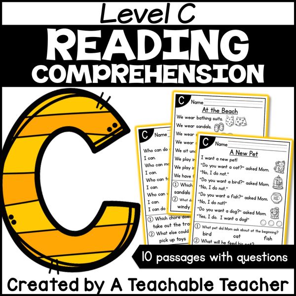 Level C Reading Comprehension Passages and Questions – A Teachable Teacher
