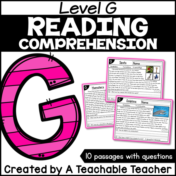 Level G Reading Comprehension Passages and Questions – A Teachable Teacher