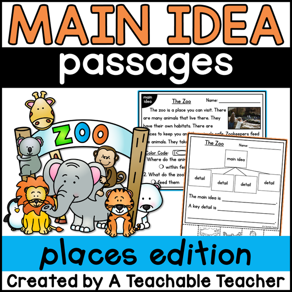 Main Idea Passages - Places Edition – A Teachable Teacher