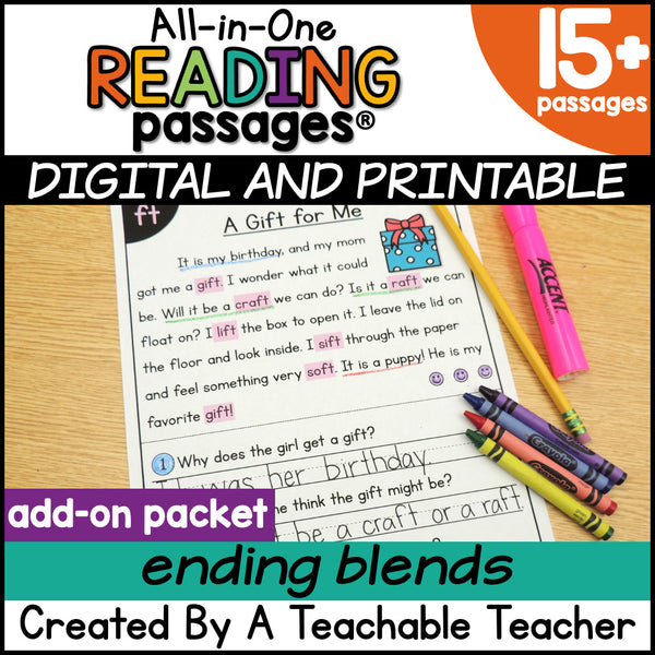 All-in-One Reading Passages - Ending Blends – A Teachable Teacher