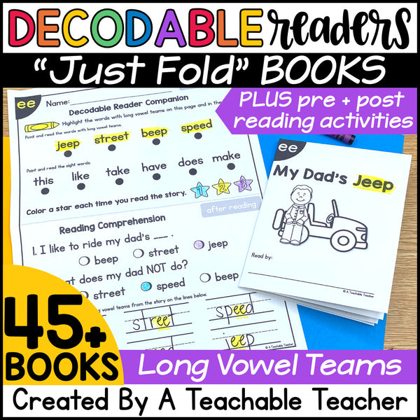 Long Vowel Teams Decodable Readers – A Teachable Teacher