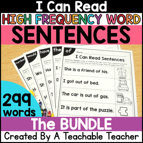 High Frequency Word Sentences for Fluency- The BUNDLE – A Teachable Teacher