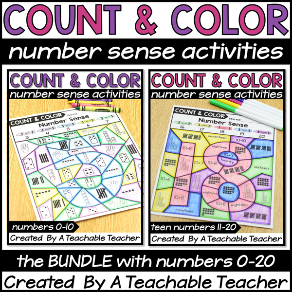 Count and Color- The Bundle- Numbers 0-20 – A Teachable Teacher