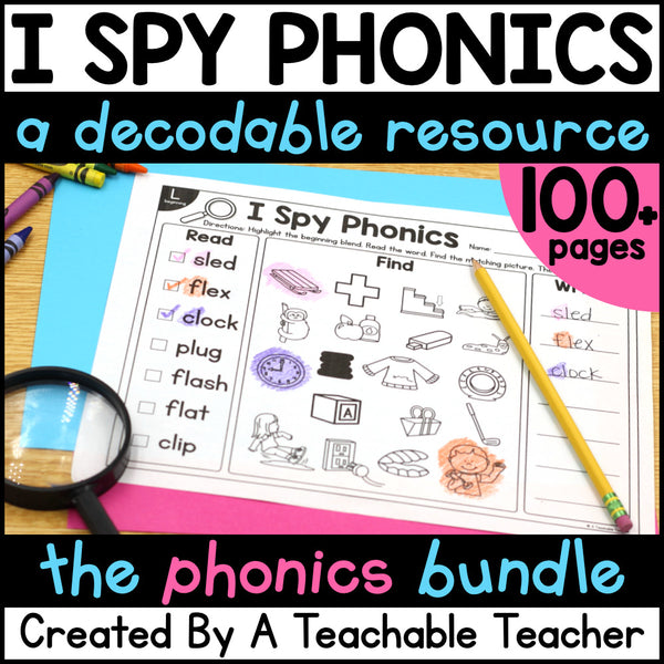 I Spy Bundle: Phonics Worksheets – A Teachable Teacher