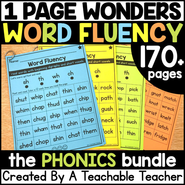 1 Page Wonders for Building Word Fluency - The BUNDLE – A Teachable Teacher