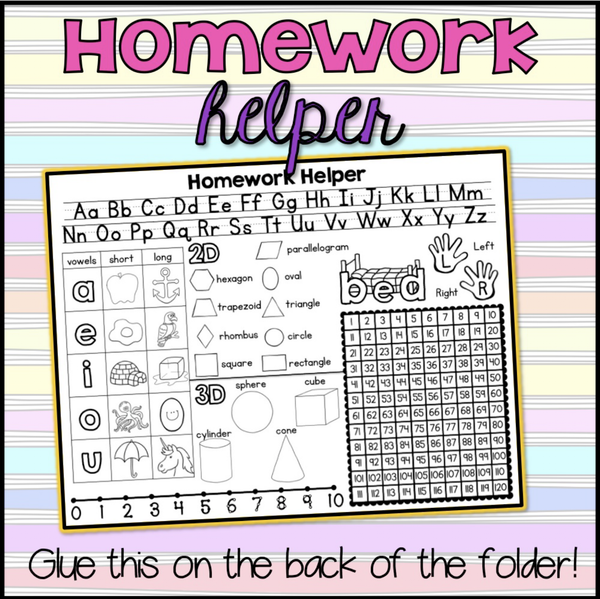 Editable Homework Folder for Primary Grades – A Teachable Teacher