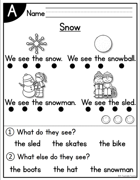 January Guided Reading Passages - Levels A-E – A Teachable Teacher
