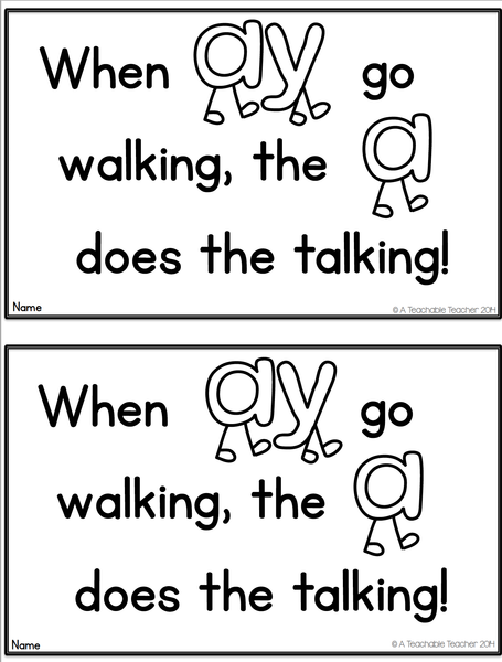 Vowel Team AY Activity Book – A Teachable Teacher
