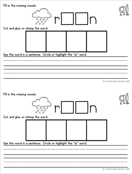 Vowel Team AI Activity Book – A Teachable Teacher