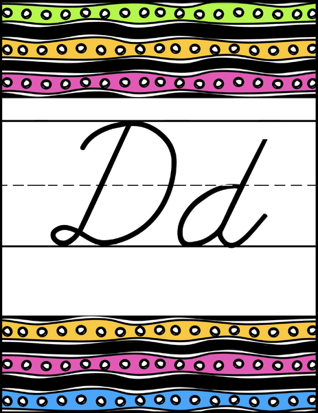 Bright Cursive Alphabet Posters – A Teachable Teacher