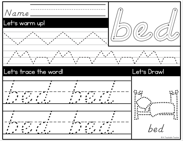 CVC Words Trace and Draw – A Teachable Teacher