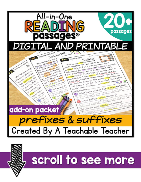 All-in-One Reading Passages - Prefixes and Suffixes – A Teachable Teacher