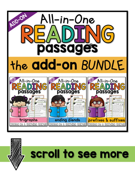 All-in-One Reading Passages The Add-On BUNDLE – A Teachable Teacher