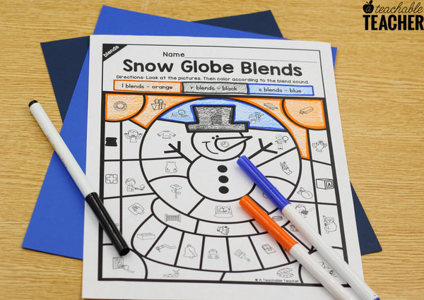 Winter Blends Activities- NO PREP Phonics Worksheets – A Teachable Teacher