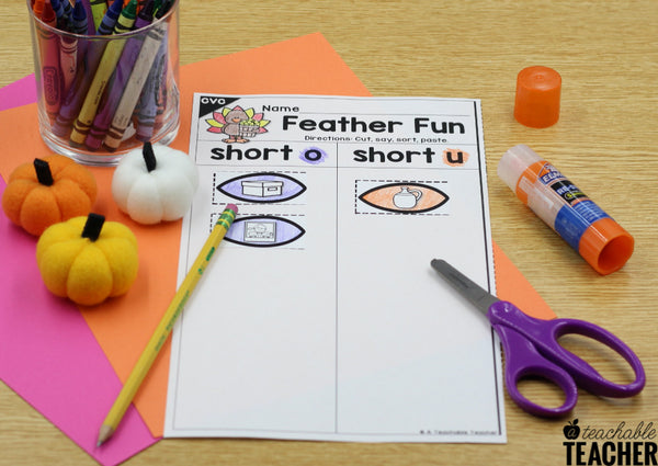 Thanksgiving CVC Words Activities- NO PREP Phonics Worksheets – A ...