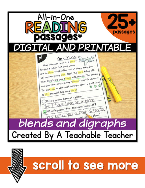 All-in-One Reading Passages - Blends and Digraphs – A Teachable Teacher