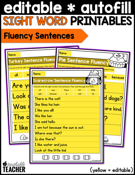 Editable Monthly High Frequency Word Printables - The BUNDLE – A ...