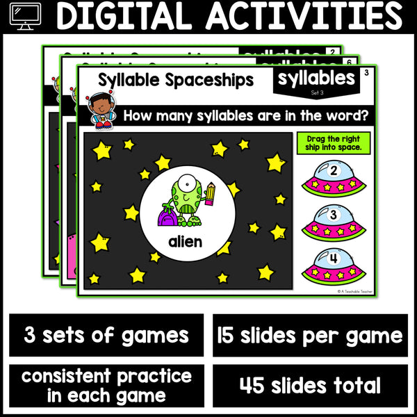 Syllable Google Slides™ | Syllable Spaceships-Syllables Distance Learn ...