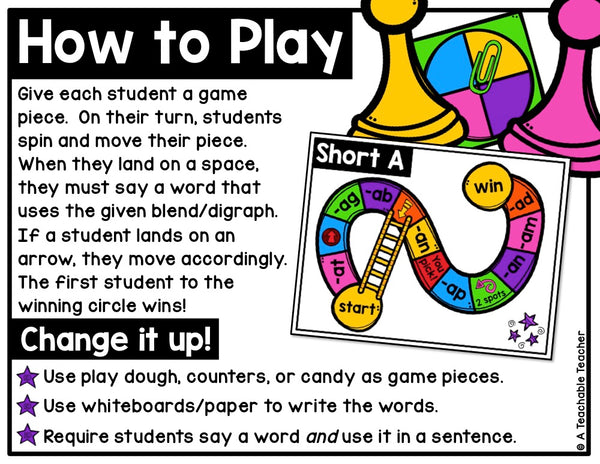 Phonics Word Family Slide Game – The BUNDLE – A Teachable Teacher