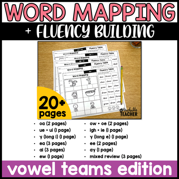 Word Mapping Long Vowel Team Words – A Teachable Teacher