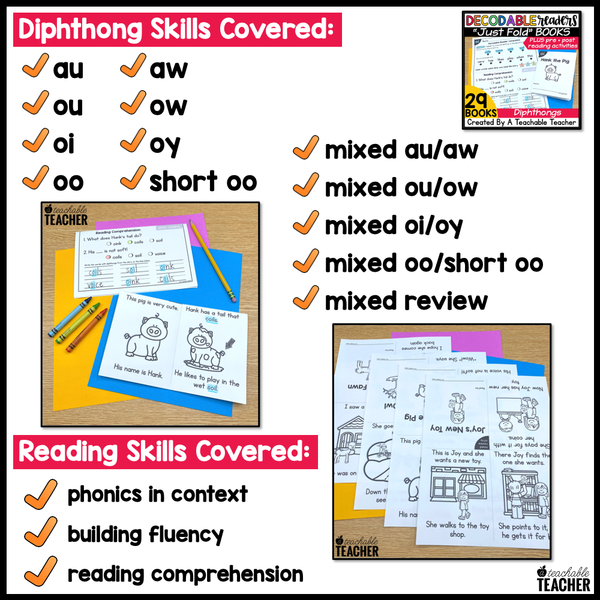 Diphthongs Decodable Readers – A Teachable Teacher