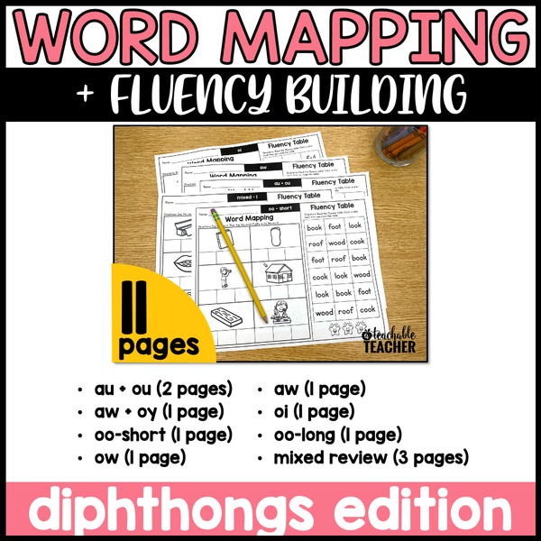 Word Mapping Diphthongs Words – A Teachable Teacher