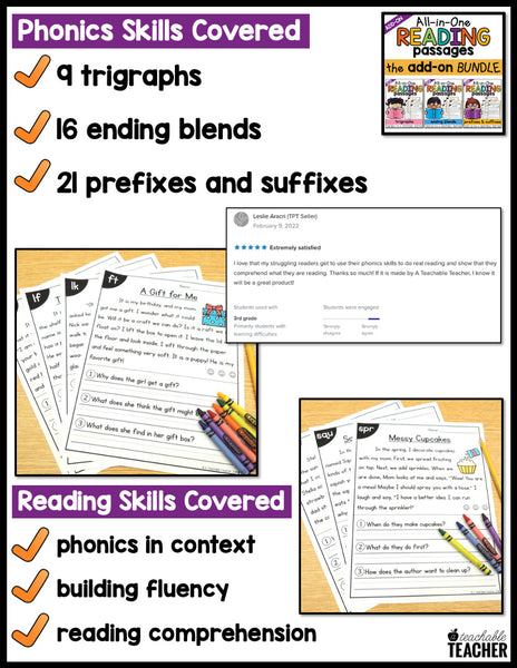 All-in-One Reading Passages The Add-On BUNDLE – A Teachable Teacher