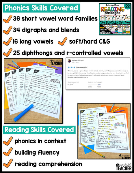 All-in-One Reading Passages Bundle Set #2 – A Teachable Teacher