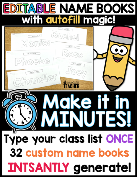 Editable Name Books: Practice Writing First and Last Name – A Teachable ...