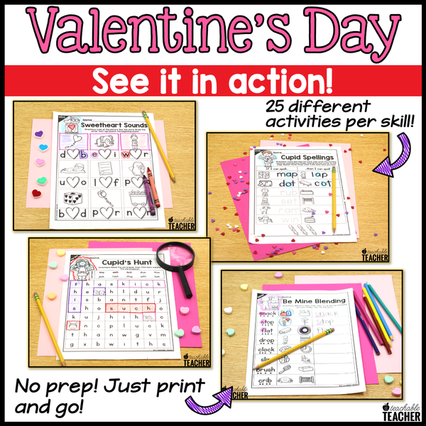 Valentine's Day Phonics Bundle- NO PREP – A Teachable Teacher