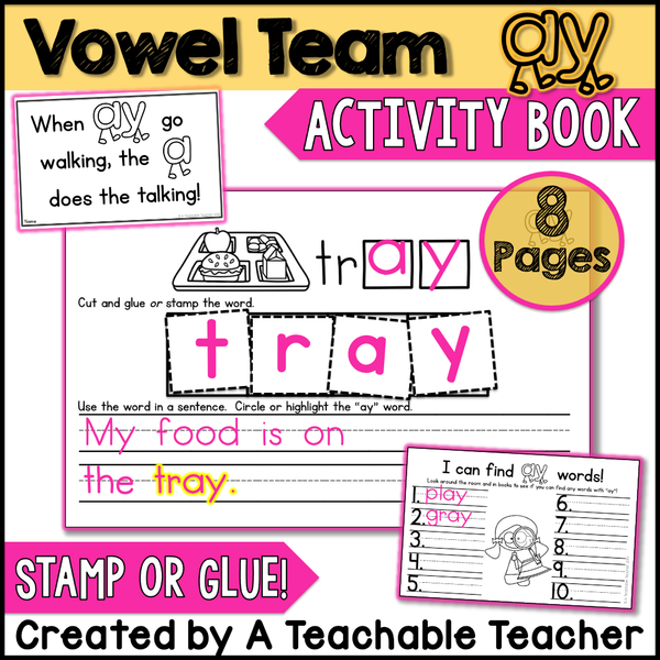 Vowel Team AY Activity Book – A Teachable Teacher