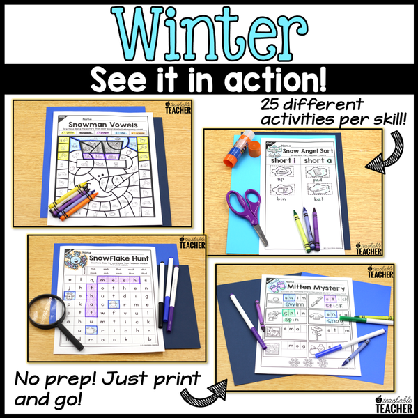 Winter Phonics Bundle- NO PREP – A Teachable Teacher