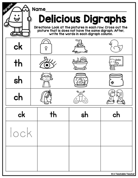 Halloween Digraphs Activities- NO PREP Phonics Worksheets – A Teachable ...