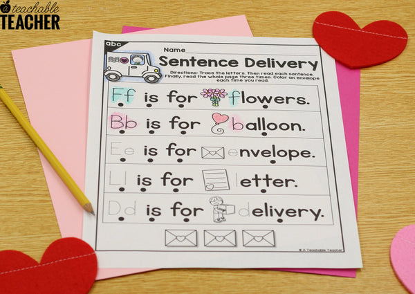 Valentine's Day Letter Sounds Activities- NO PREP Phonics Worksheets ...