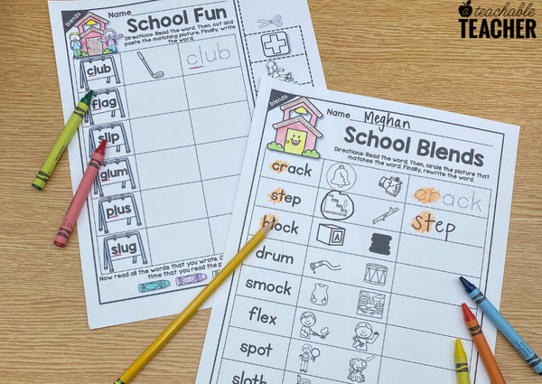 Back to School Blends Activities- NO PREP Phonics Worksheets – A ...