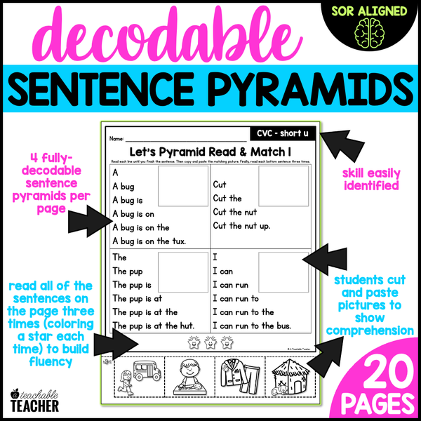 Decodable Sentence Pyramids- CVC Words – A Teachable Teacher