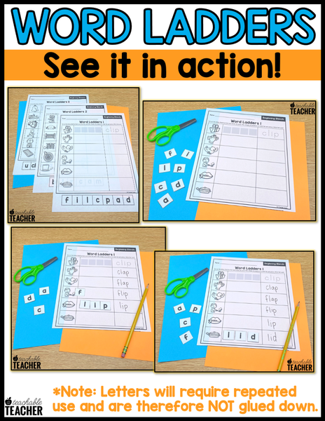 Phonics Beginning Blend Words Word Ladders and Word Chains – A ...