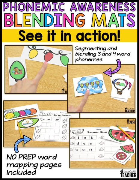 Phonemic Awareness Games Blending & Segmenting Mats - The BUNDLE – A ...